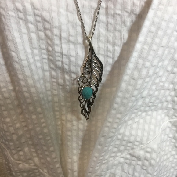 Scroll | Jewelry | Scroll Nickel Free Necklet Silverturquoise Nwt ...